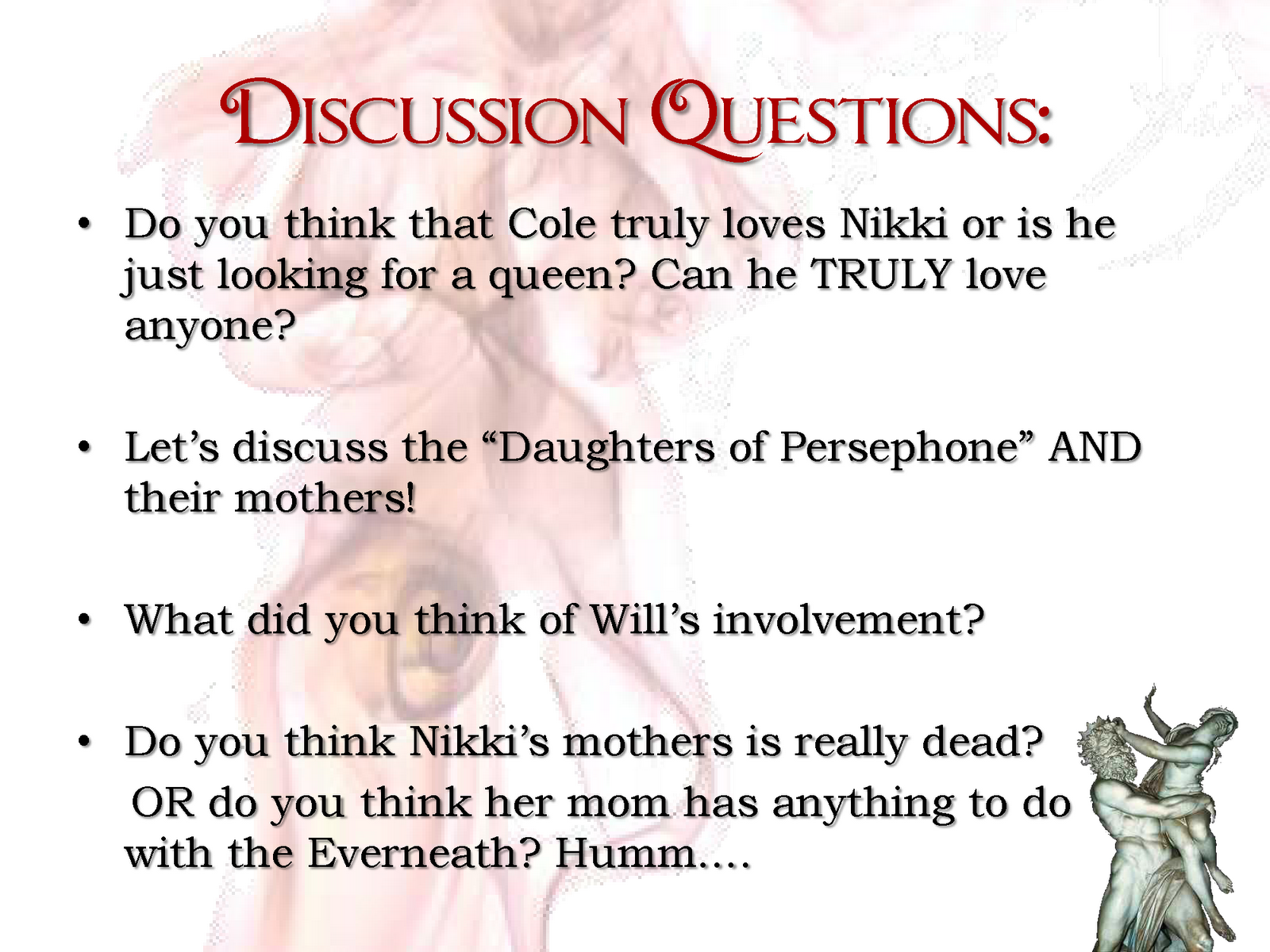 Delicious Reads: "Everneath" {by Brodi Ashton} Book Club Ideas