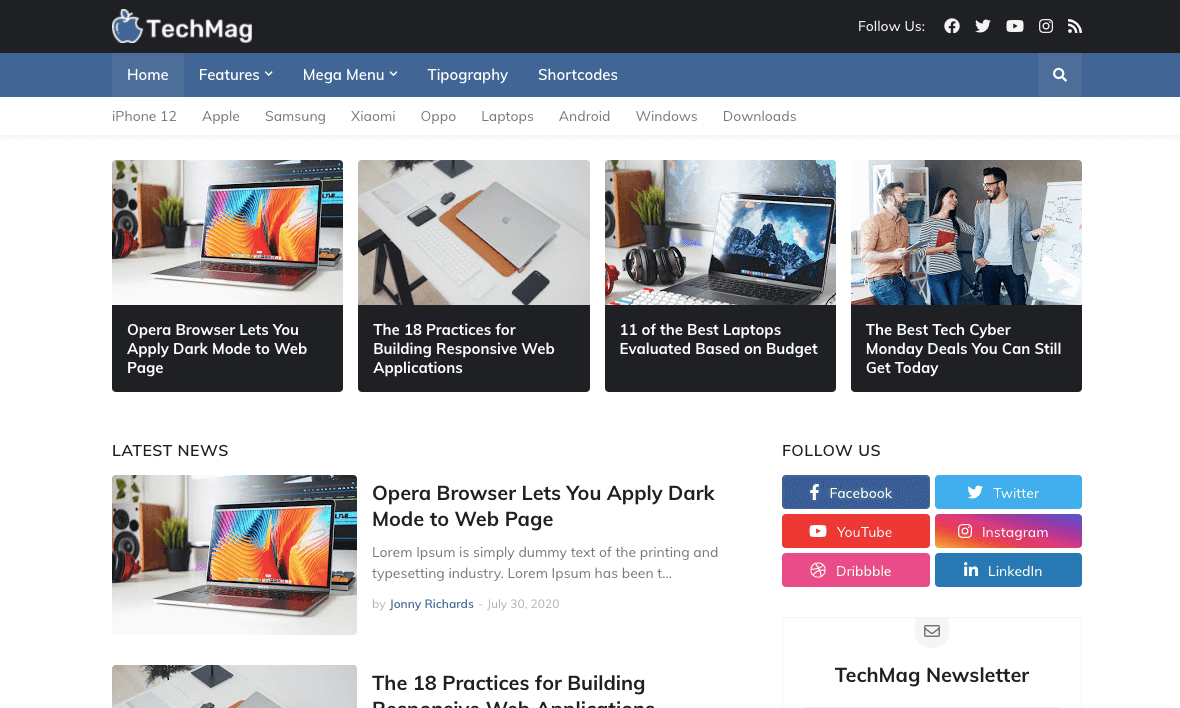 TechMag v1.0 - Professional Responsive Blogger Template - Hup Templates