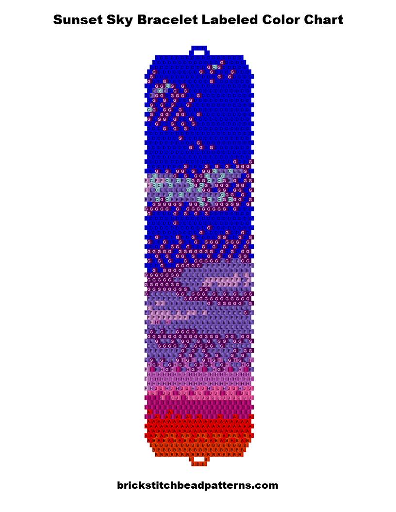 Brick Stitch Bead Patterns Journal: Free Sunset Sky Bracelet Brick ...