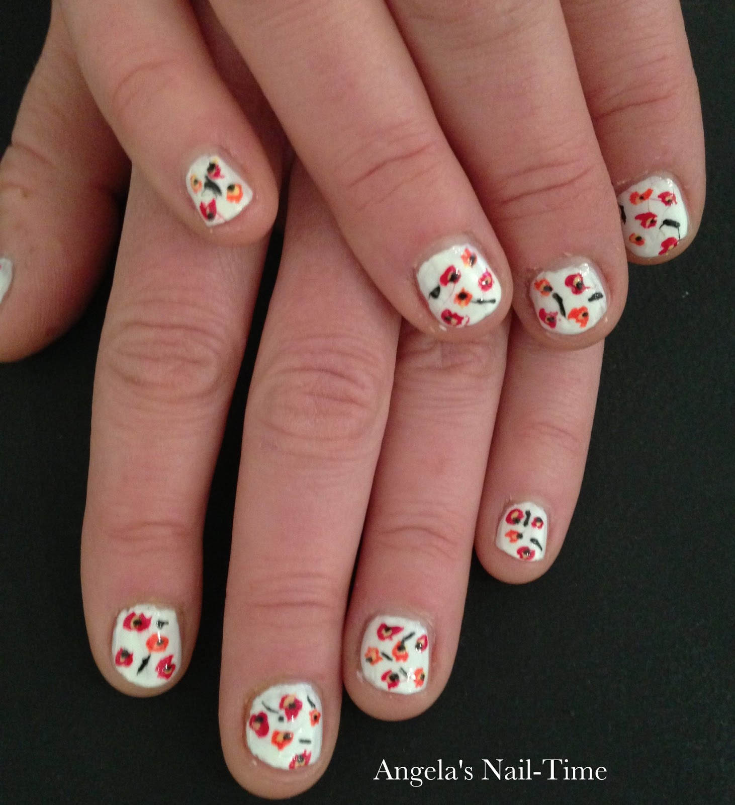 Angela's Nail-Time: Poppy Nail Art (For My Senior Project Advisor!)