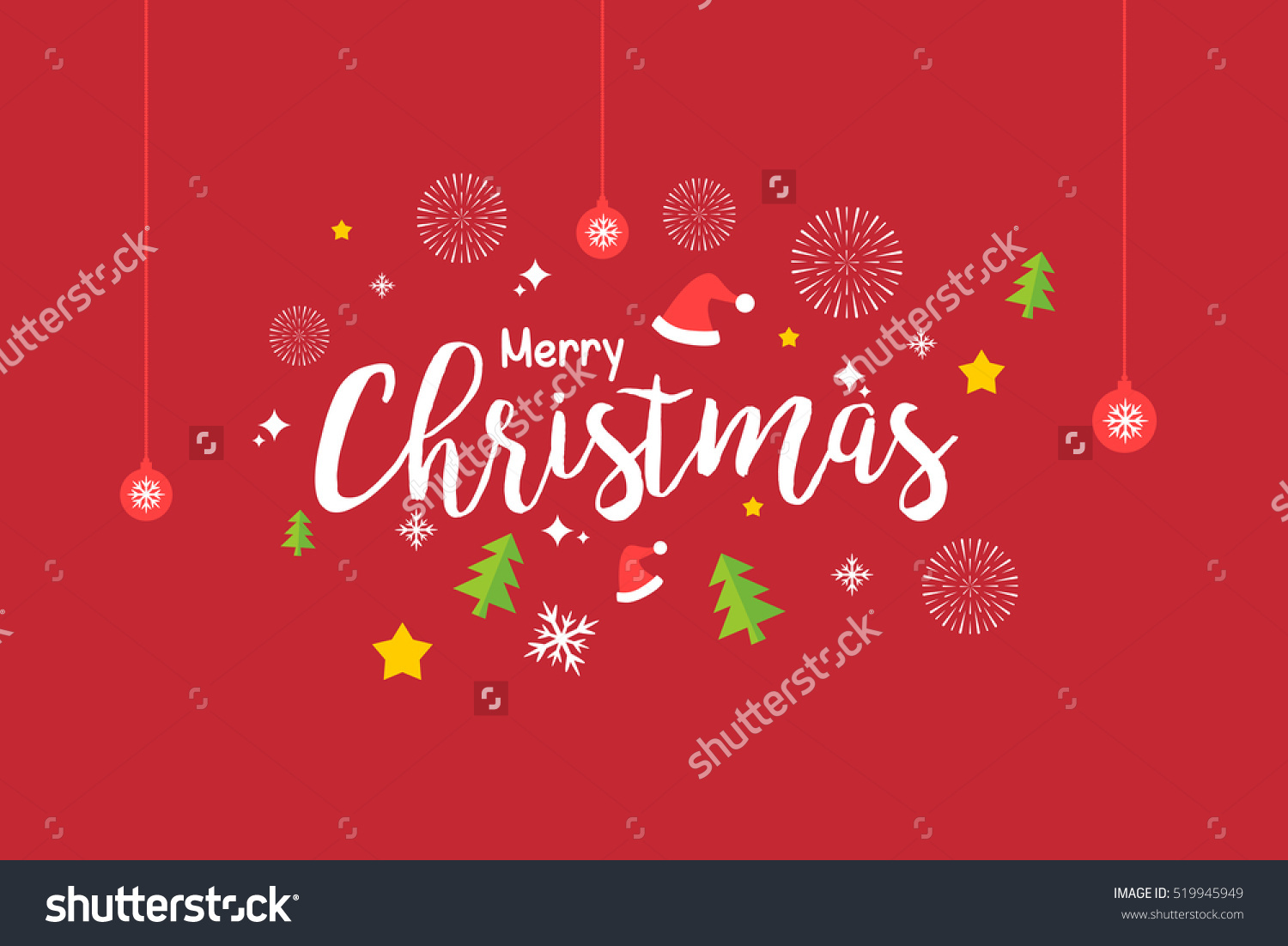 Stock Vector Illustration: Merry Christmas Typography Vector | SangDesStock