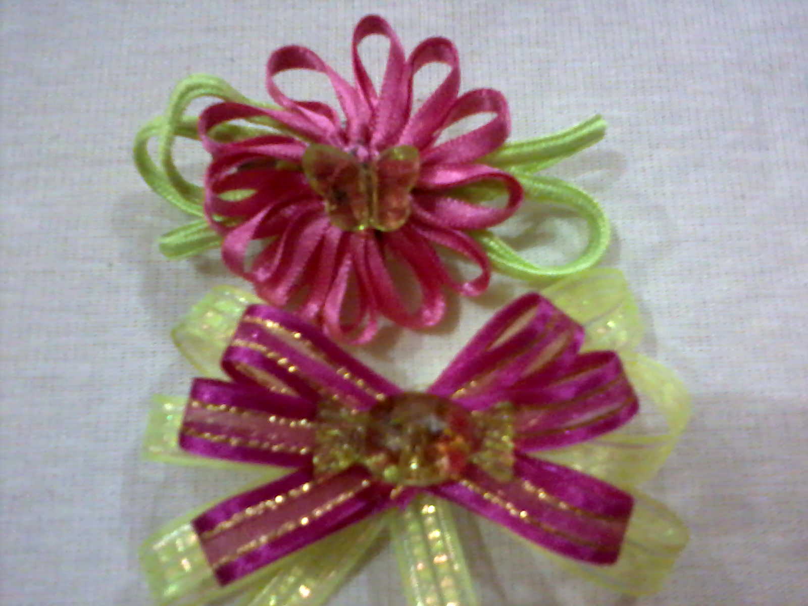 Creaciones y Manualidades "Chayito": moños de listón y flores echas con ...