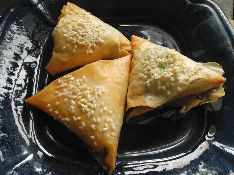 Studio and Garden: A Family Recipe: Fillo Triangles with Spinach and Cheese