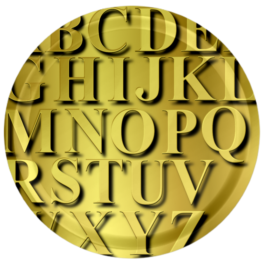 M. Michielin Alphabets: GOLDEN LETTERS TEXTURE ALPHABET AND ICONS PNG