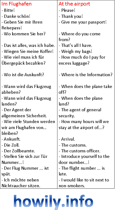 at the airport german