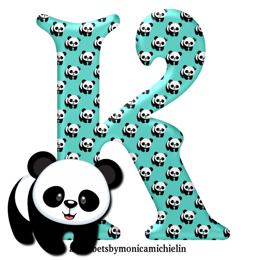 Monica Michielin Alphabets: ALFABETO AZUL COM PANDA, BLUE ALPHABET AND ...