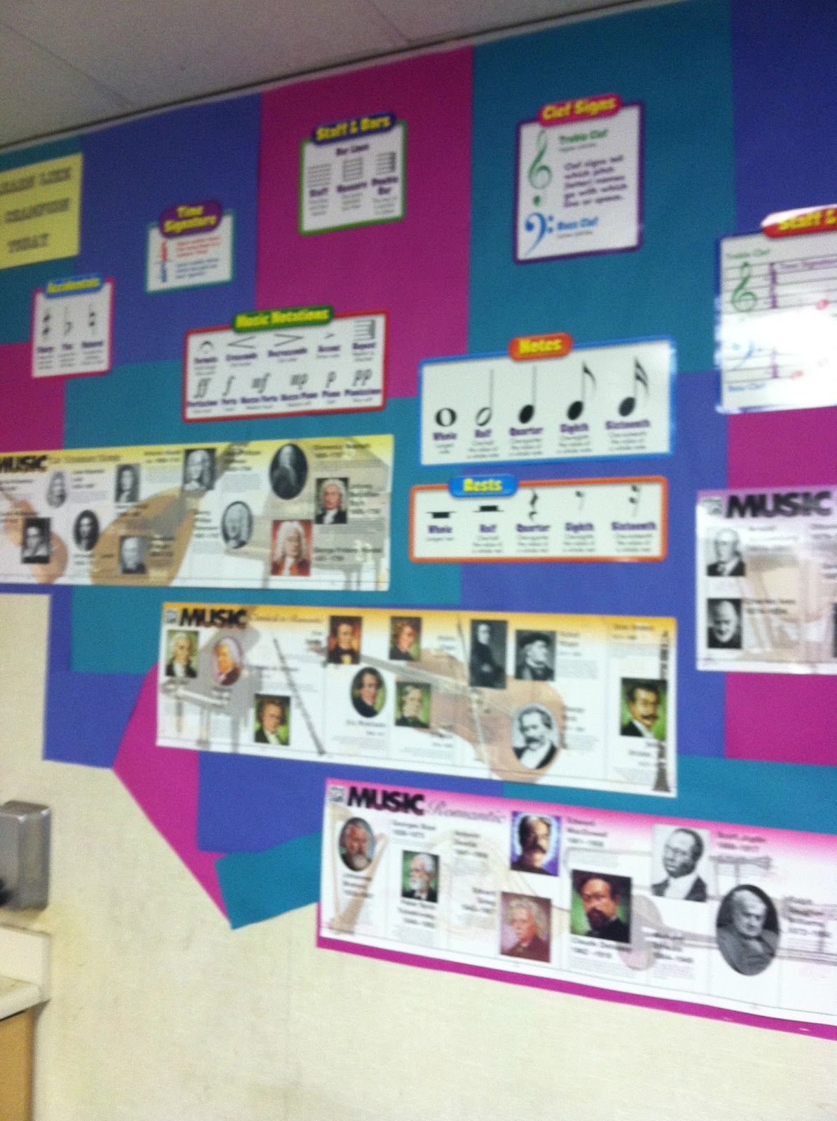 Avahs Garden: Music class-boards and art work!