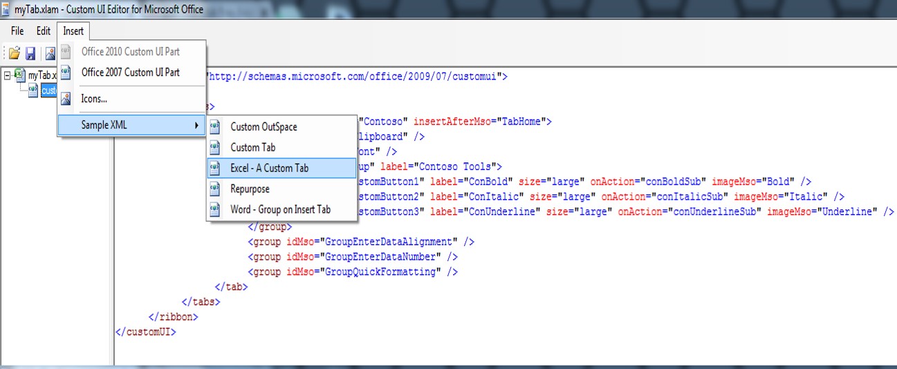 Bài 4 - Dùng Office Custom UI Editor tạo thêm tab trên Ribbon trong ...