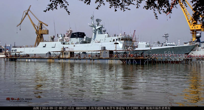 Asian Defence News: PLA Navy launches new type 56 destroyer 594