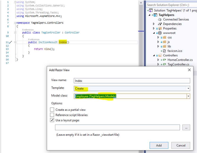 .Net Blog by Asif: Part 15 : Tag Helpers