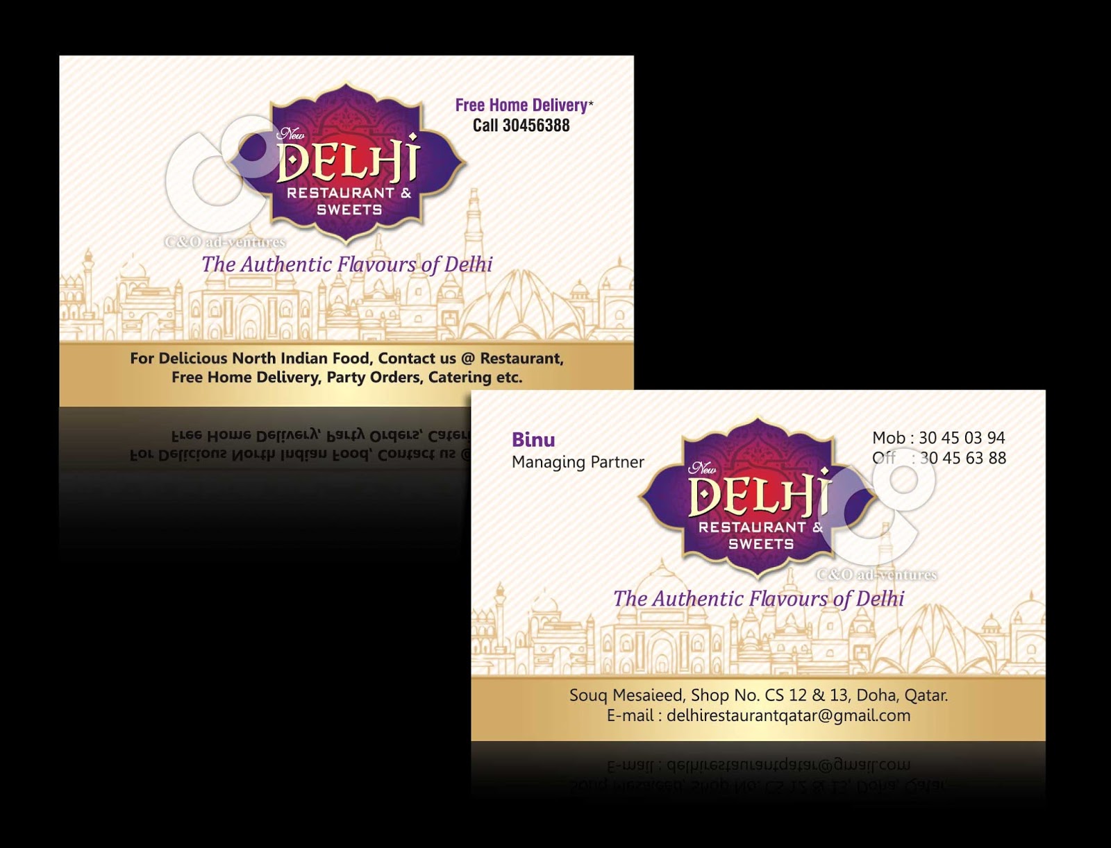 C & O ad-ventures: Hotel Business card design