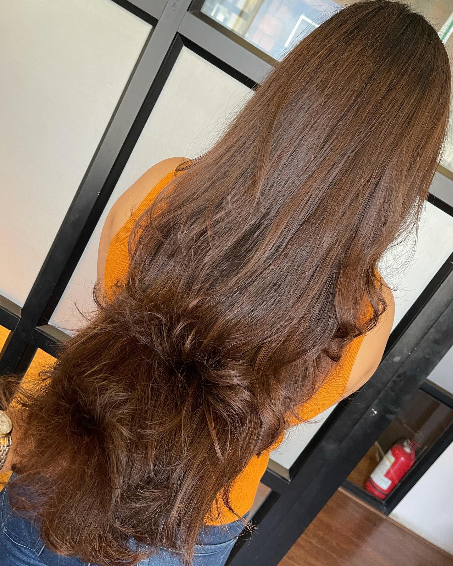 Double chocochip brownie hair coloring combo - Village Barber Stories