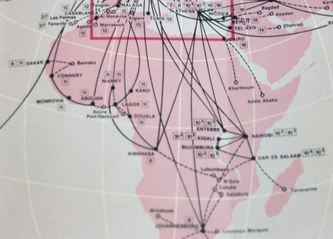 The Timetablist: Sabena: The African Network, 1973