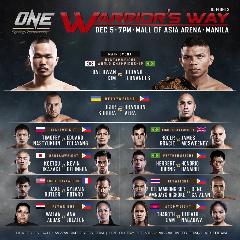 Seven Pinoys headline One FC fight card at MOA Arena