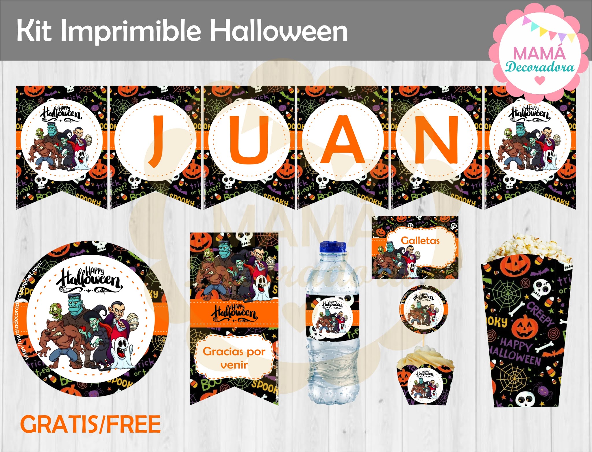 Mamá Decoradora: Kit imprimible de Halloween
