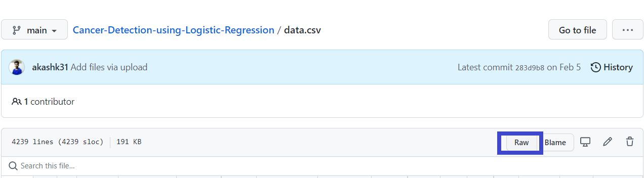 Download Csv File From Github
