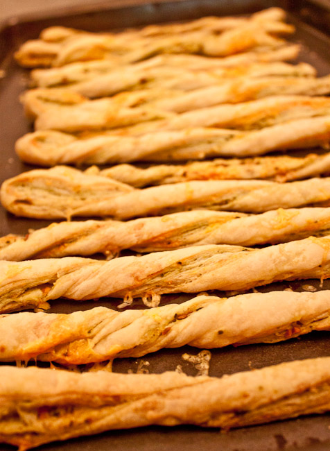 Savour Sisters: Appies with a Twist - Pesto Cheddar Straws