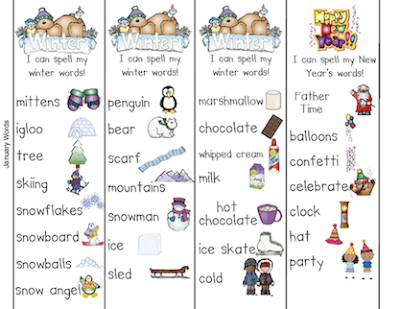 Freebielicious: Word Work: January Words!