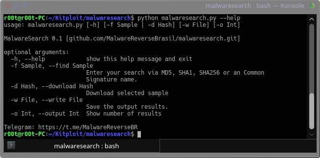 MalwareSearch - A Command Line Tool To Find Malwares