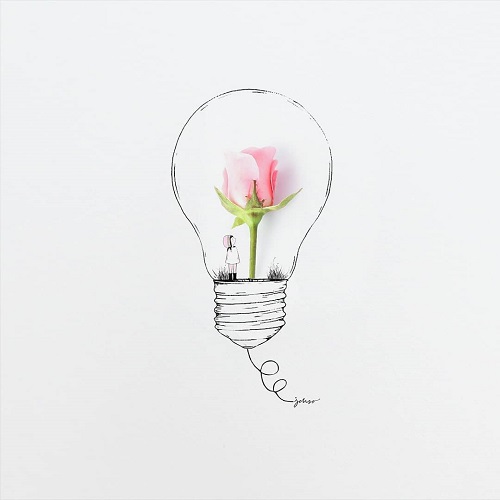 My Owl Barn: Everyday Objects Incorporated Into Minimalist Drawings To ...