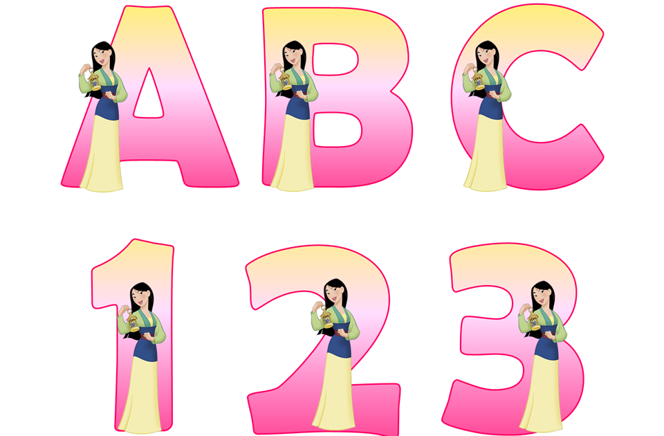 Kits imprimibles gratis : Abecedario Mulan