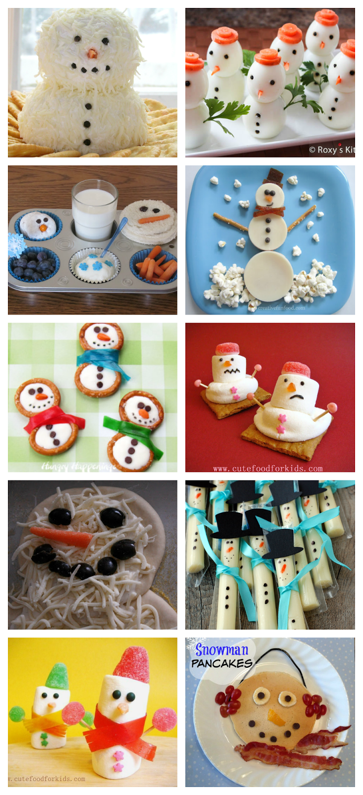 Fun and Festive Snowman Shaped Foods for the Holidays - Crafts a la mode