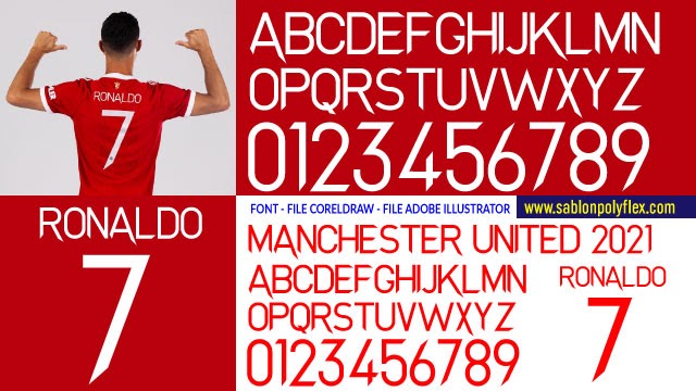 Download Gratis Font Jersey Manchester United MU 2021 TTF Coreldraw ...