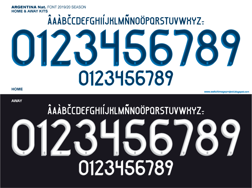 Football teams shirt and kits fan: Font Argentina Copa America 2019 Font