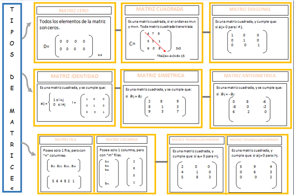 Matrices: Concepto y tipos