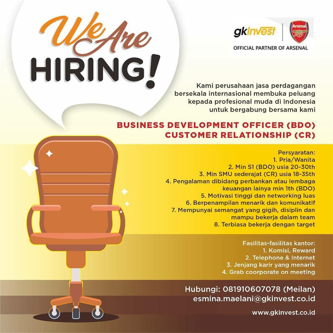 Low GKINVESTongan Kerja BDO & CR GK invest Bandung Oktober 2020 - Info ...