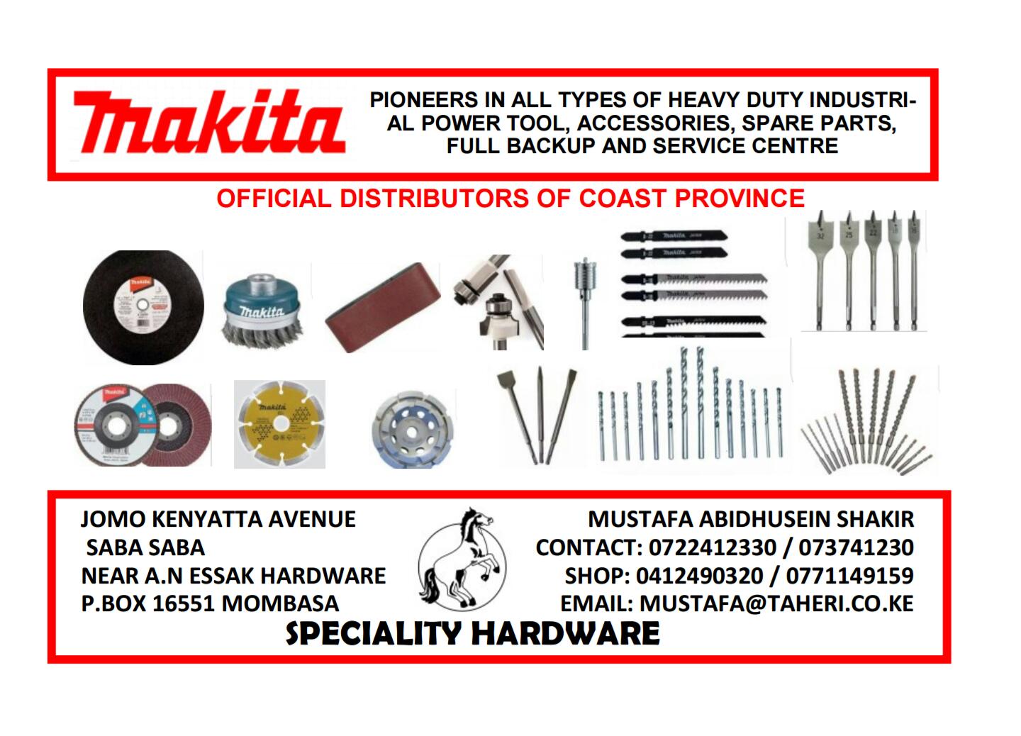 Tangazo Mombasa: Speciality Hardware | Makita Accessories