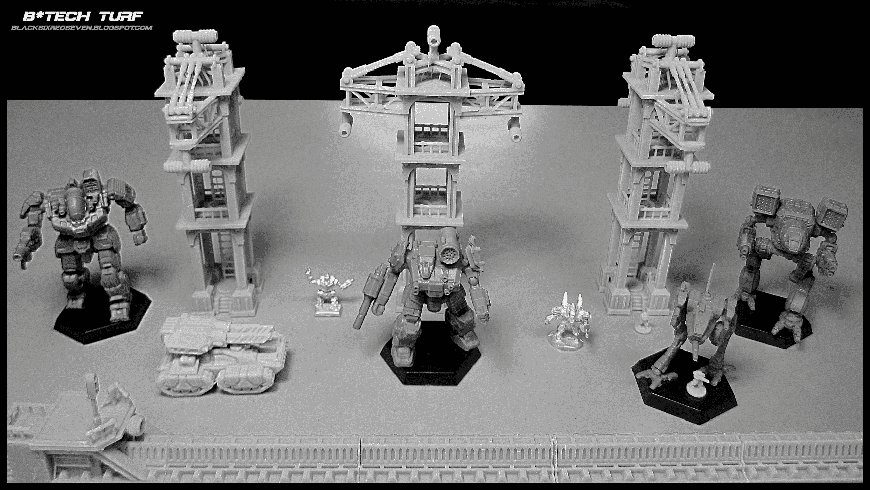 BLACK SIX RED SEVEN: BOSS' BATTLETECH: TECH TURF - TRAINS & TOWERS MODELS
