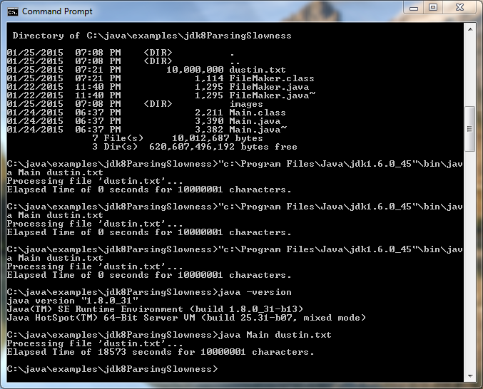 Inspired by Actual Events: Reading Large Lines Slower in JDK 7 and JDK 8