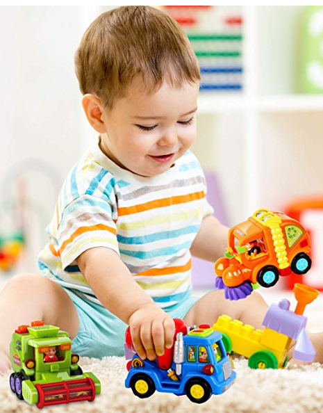 AOKESI Baby Truck Toys 3 Pack Push and Go Toy Cars for Toddlers ...