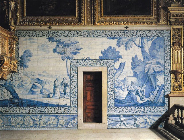 Content in a Cottage: Blue and White Tile Mural