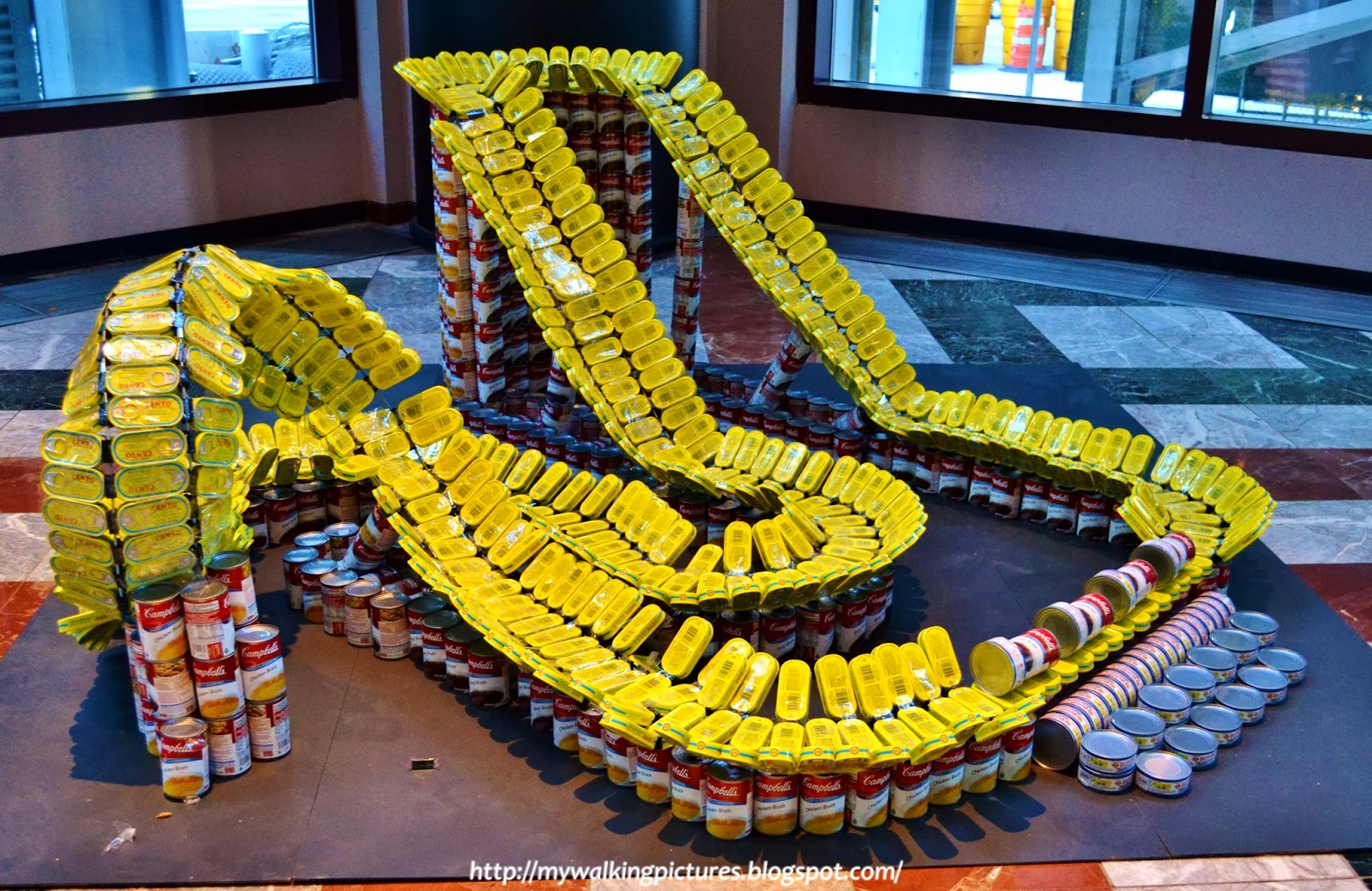 My Walking Pictures: Canstruction Exhibit at Brookfield Place