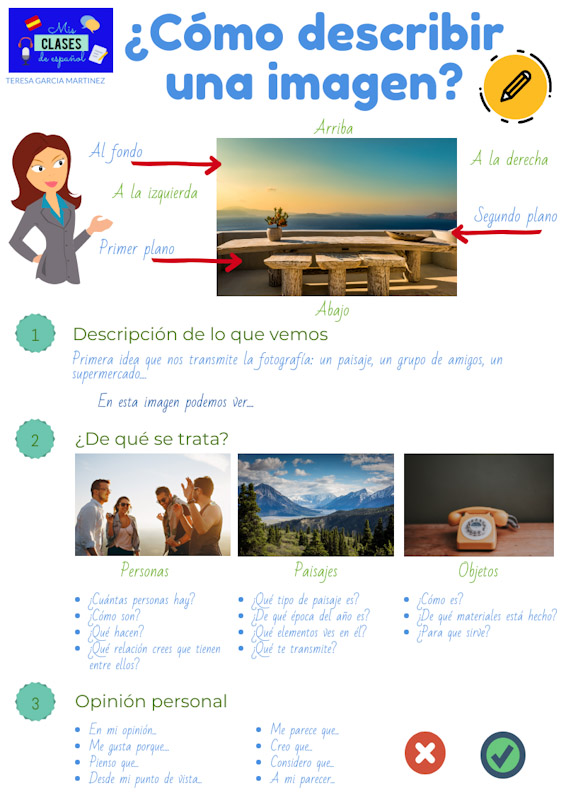 ¡Qué viva el español!: Describir imágenes.