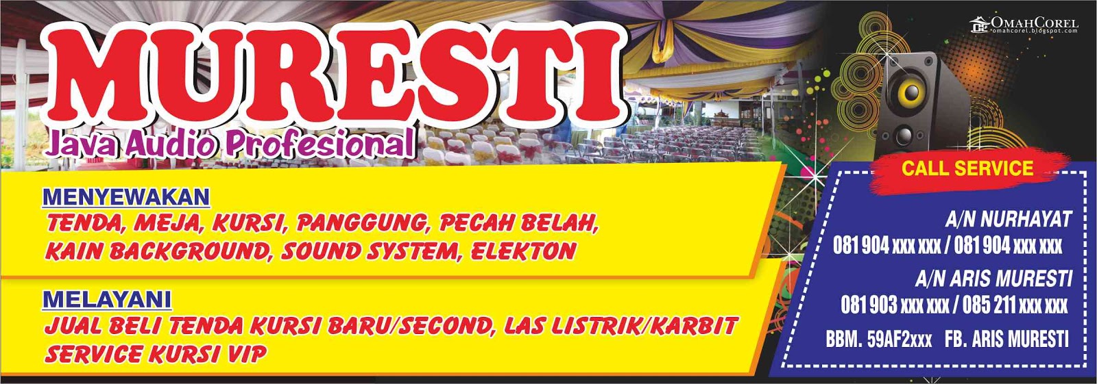 Desain Spanduk Sound System Vektor CDR | Omah Corel