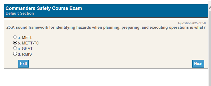 SSD 2 : Commanders Safety Course Answers (2G-F94v3.1)