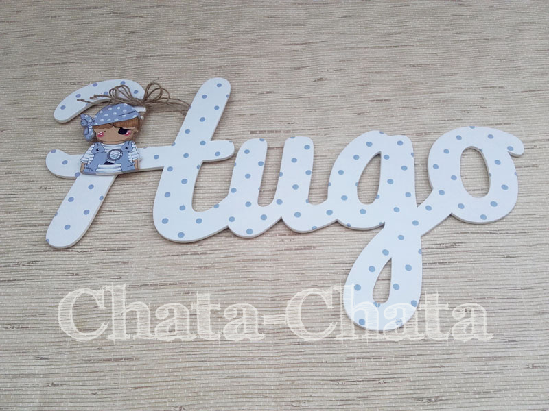 Chata-chata. Decoración infantil: LETRAS PARA "HUGO" PINTADAS EN BLANCO