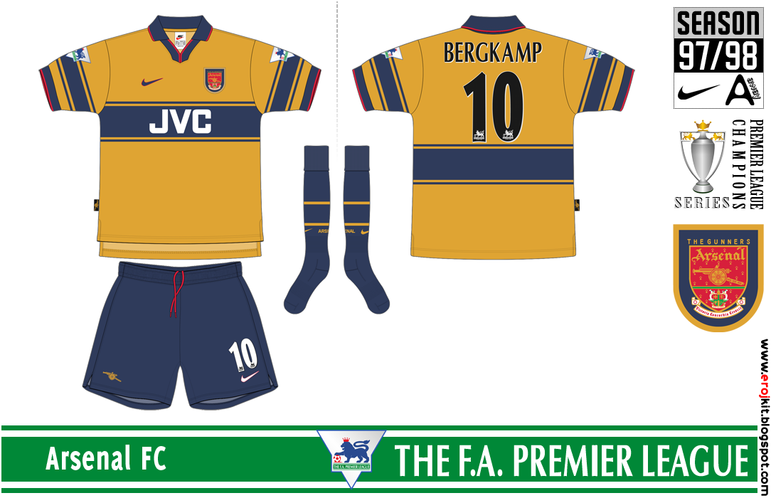 Kit Design, by eroj: 1997-98 Arsenal (Home, Away e Third)