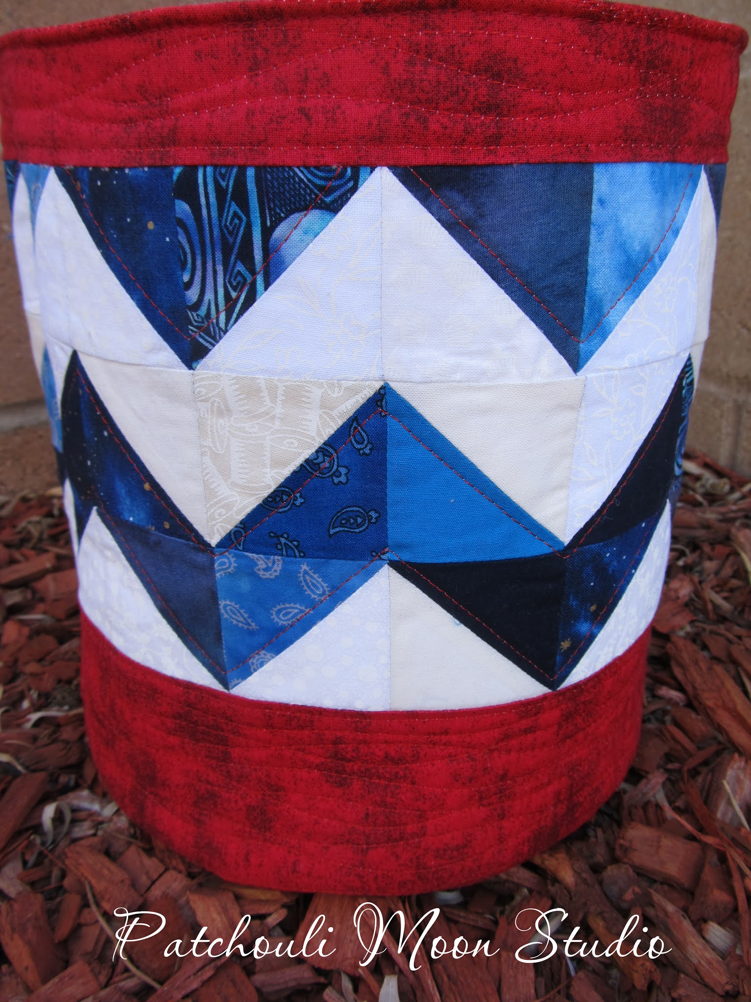 Patchouli Moon Studio: Red, White & Blue Fabric Bucket
