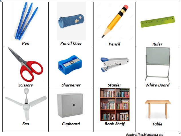 English Words for "Classroom Objects" - DEMI YURFINA'S BLOG