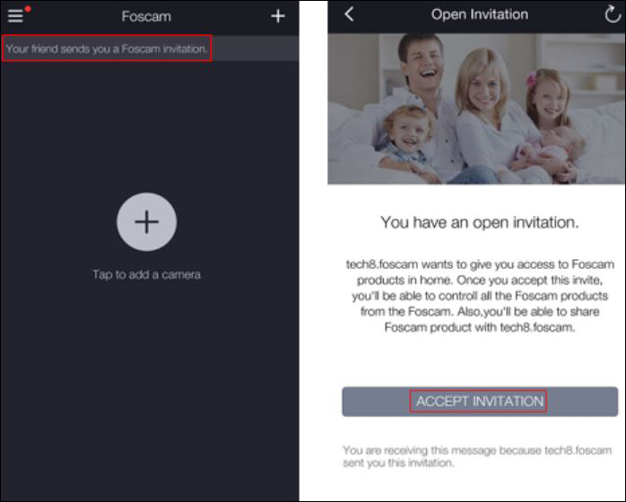 Share Foscam camera with family members on Foscam app ...