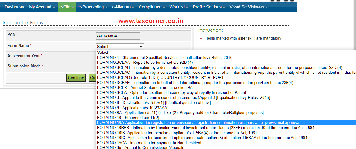 How to File Form 10A for Approval under Section 80G