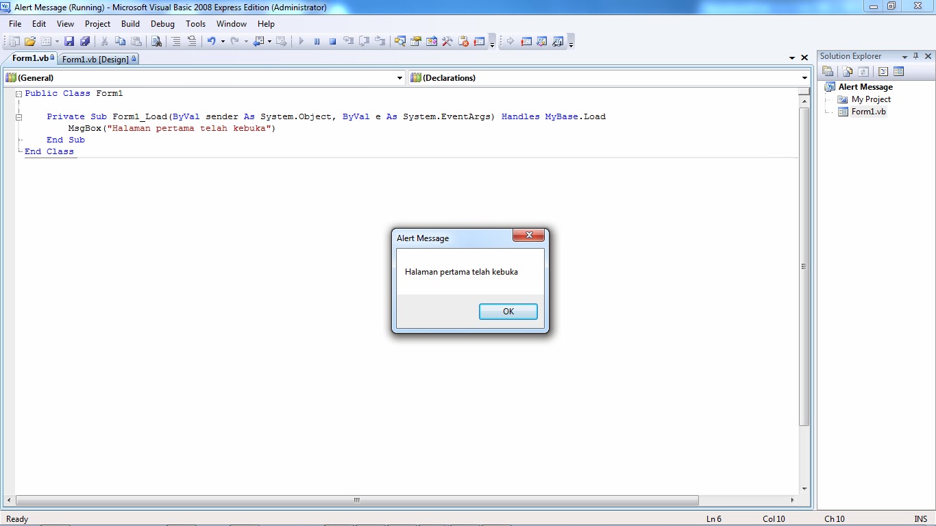Cara mengoperasikan visual basic 2008 dan membuat aplikasi menggunakan visual basic 2008 ...