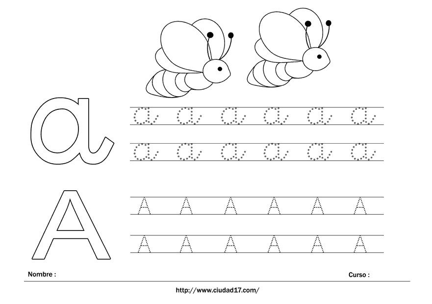 Material educativo para maestros: Actividades de apresto con la letra "A"
