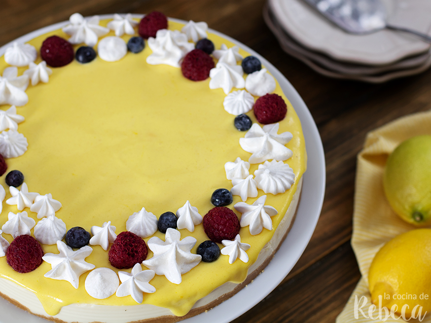 Tarta fría de queso y limón (lemon curd cheesecake) - Recetas de Cocina ...