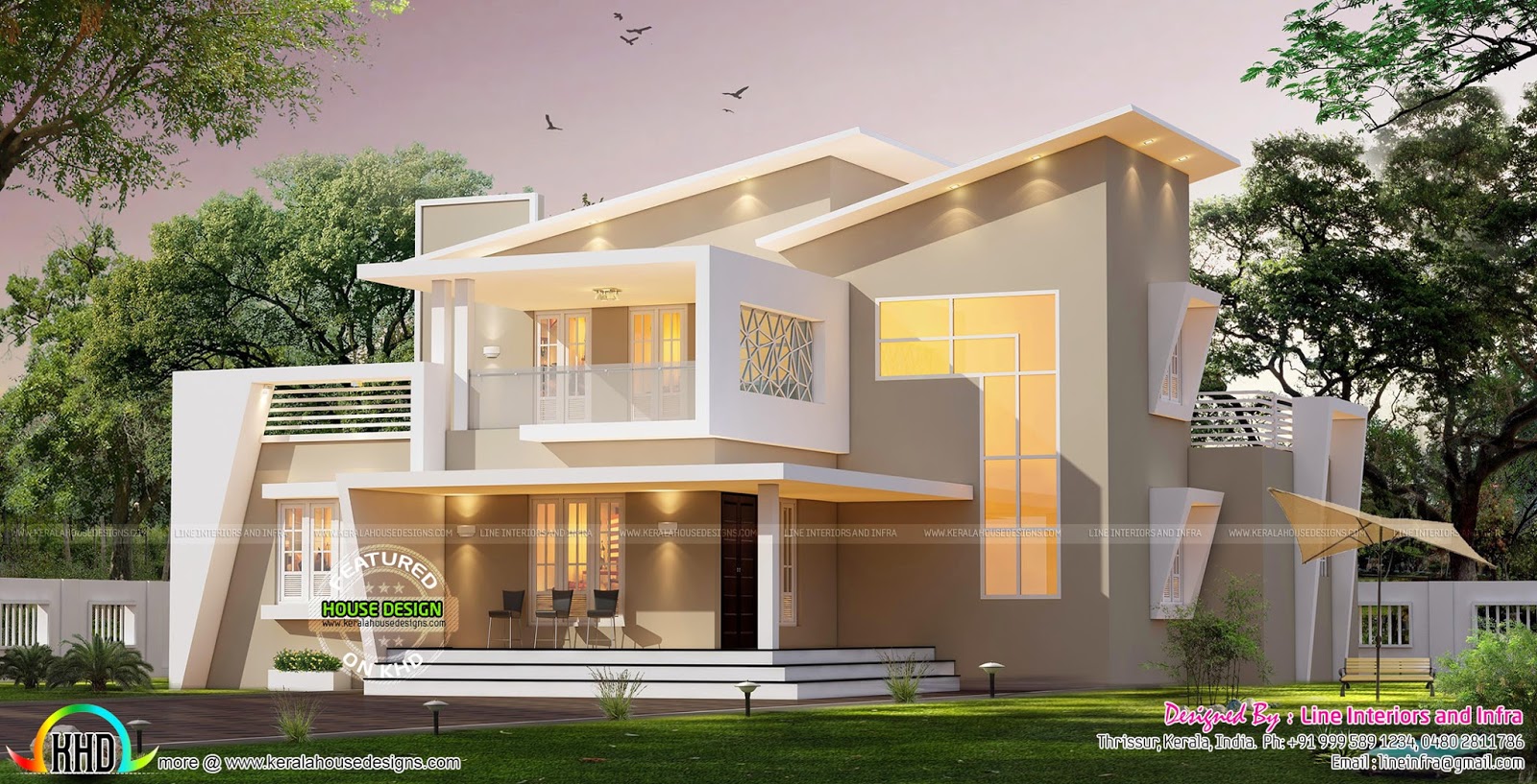 New ultra modern slanting roof mix home - Home Design Decor